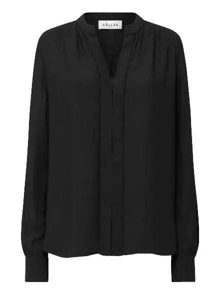 CALLAS MILANO Athena Relaxed Fit Long Sleeve Shirt - Black