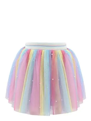 LOLA + THE BOYS Skirt With Pearl Embellishments - Pink