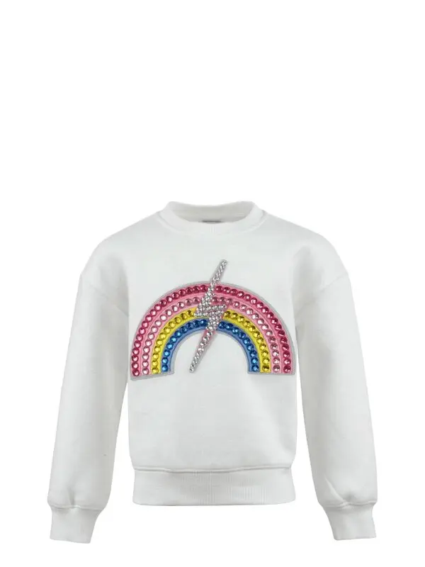 LOLA + THE BOYS Rainbow Flash Sweatshirt - White