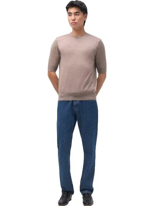 Gobi Cashmere Silk Cashmere Crew Neck T-shirt - Timber Wolf