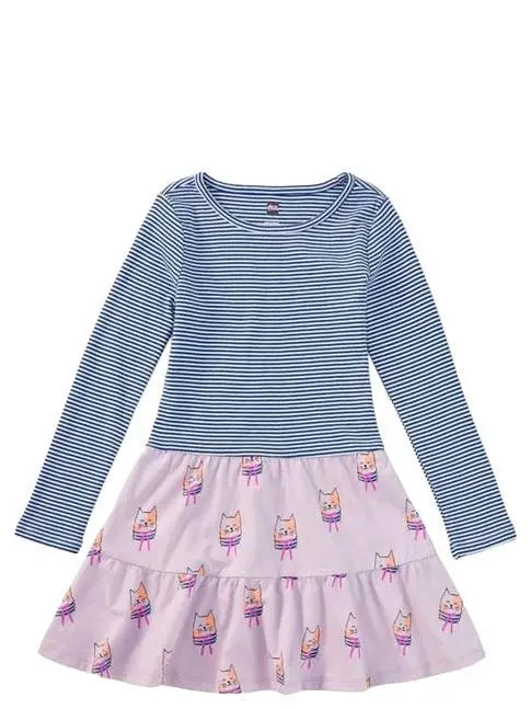 TEA COLLECTION Tiered Skirted Twirl Dress - Bow Tie Cats