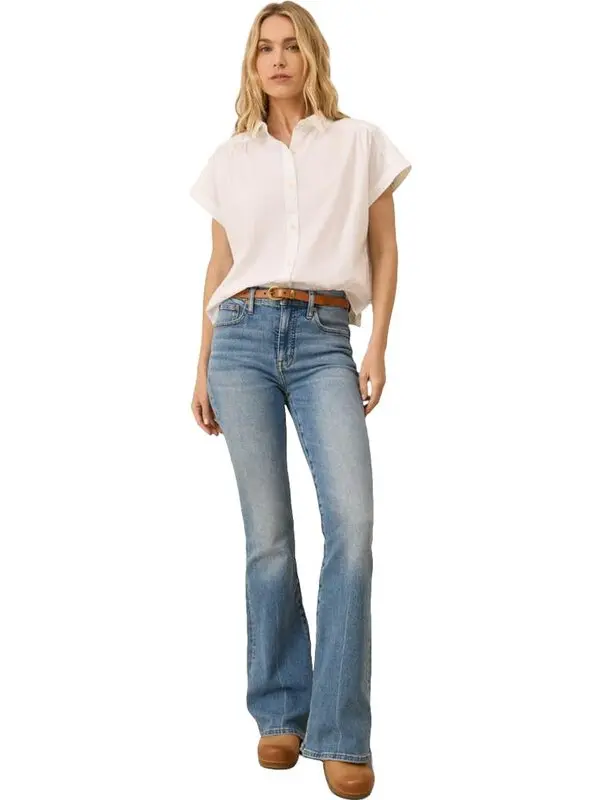 PACT Organic Cotton Poplin Shirred Shirt - White