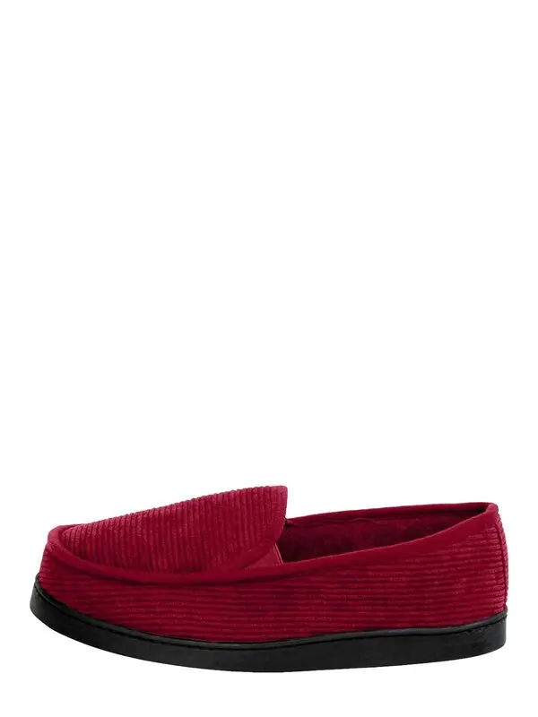 KINGSIZE Cotton Corduroy Slippers - Rich Burgundy