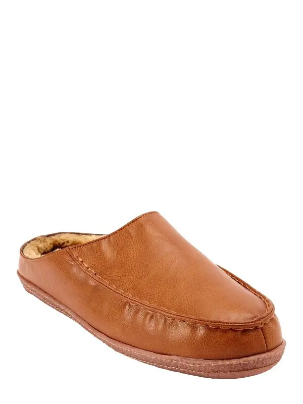 KINGSIZE Fur-lined Clog Slippers - Chestnut