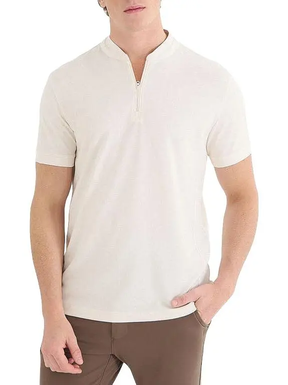 URBAN PERFORMANCE Pima Cotton Tech Piquet High Neck Polo - Off White