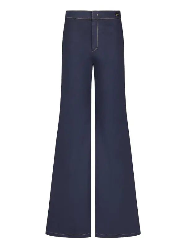 CALLAS MILANO Cotton Stretch Flare Trouser - Blue