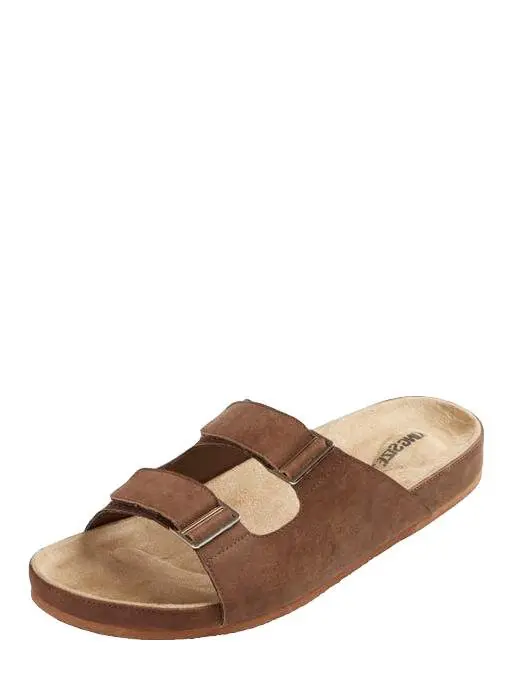 KINGSIZE Double Adjustable Buckle Slide Sandal - Brown