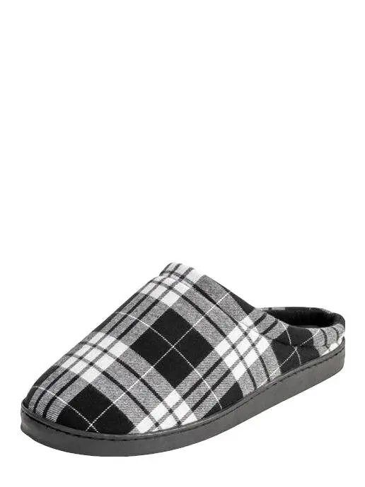 KINGSIZE Fleece Clog Slippers - Heather Grey Plaid