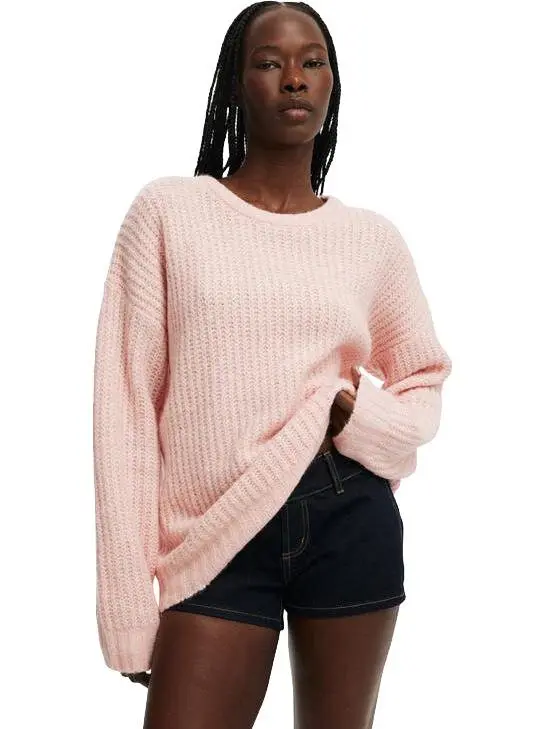 COTTON ON Luxe Crew Neck Sweater - Peony Rose Marle