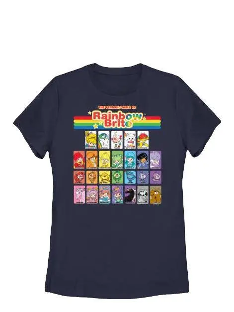 RAINBOW BRITE Table Of Characters Graphic T-shirt - Navy Blue
