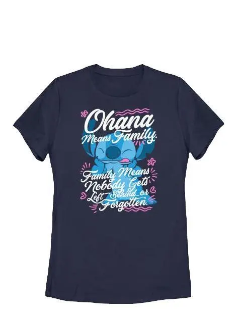 LILO & STITCH Ohana Graphic T-shirt - Navy Blue