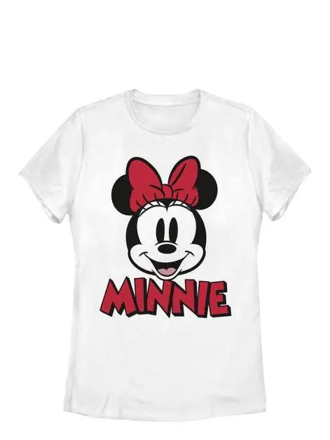 MICKEY & FRIENDS Retro Minnie Mouse Graphic T-shirt - White