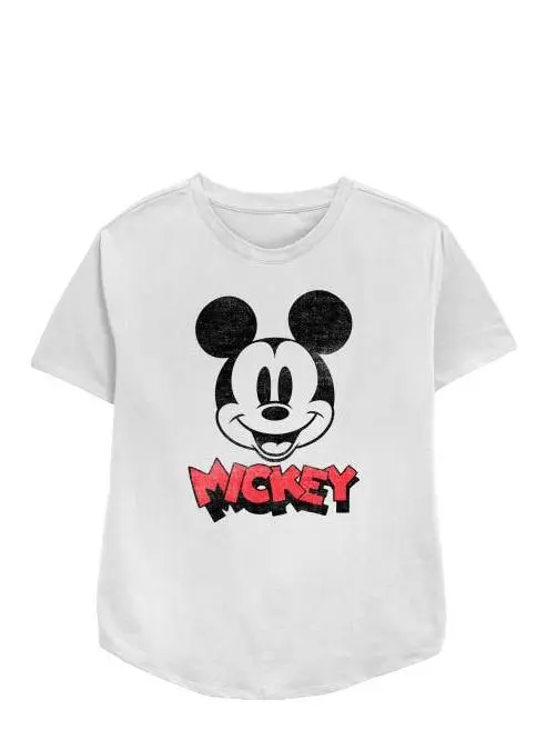 MICKEY & FRIENDS Mickey Mouse Retro Headshot Graphic T-shirt - White