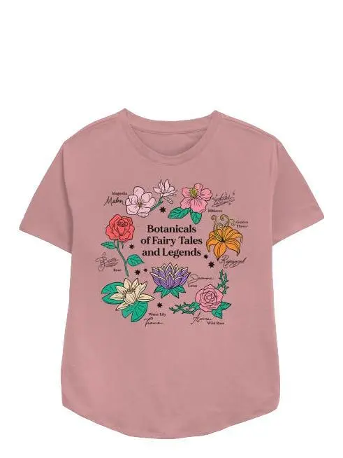 DISNEY PRINCESSES Floral Fairy Tales Graphic T-shirt - Mauve