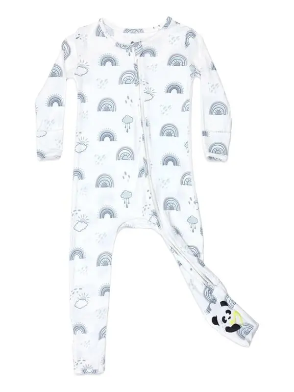 BELLABU BEAR Baby Convertible Footie - Grey Rainbows
