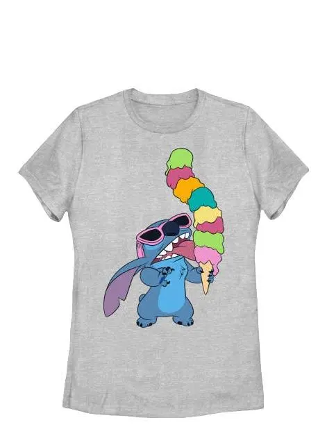 LILO & STITCH Ice Cream Graphic T-shirt - Athletic Heather