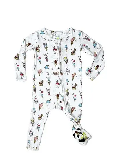 BELLABU BEAR Baby Convertible Footie - Ice Cream