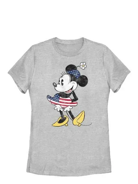 MINNIE MOUSE Patriotic Graphic T-shirt - Athletic Heather