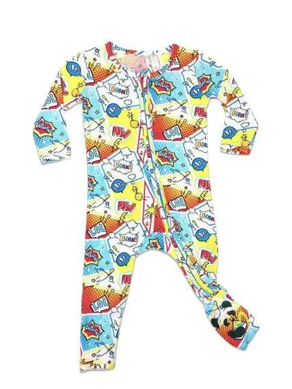 BELLABU BEAR Baby Convertible Footie - Comic Hero