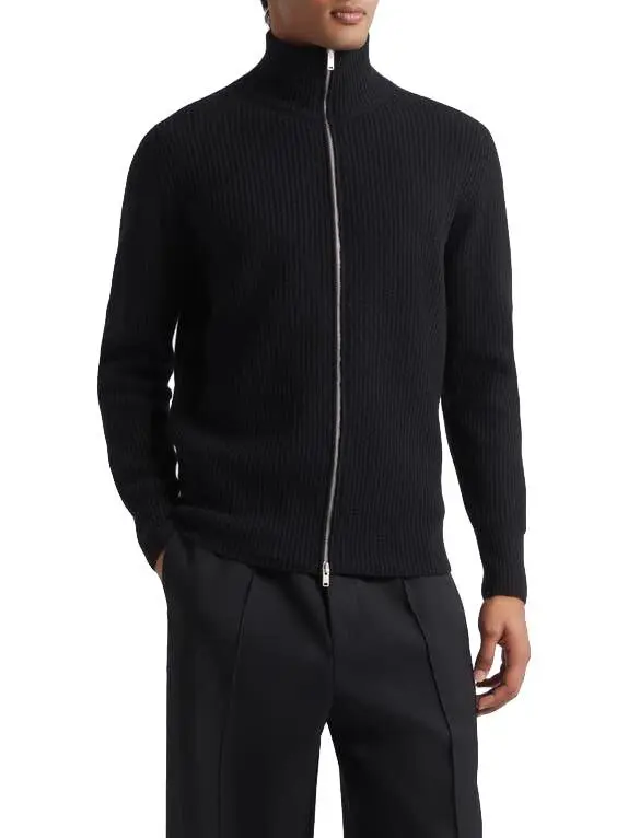 John Smedley Mallam Recycled Cashmere & Merino Wool Zip Cardigan - Black