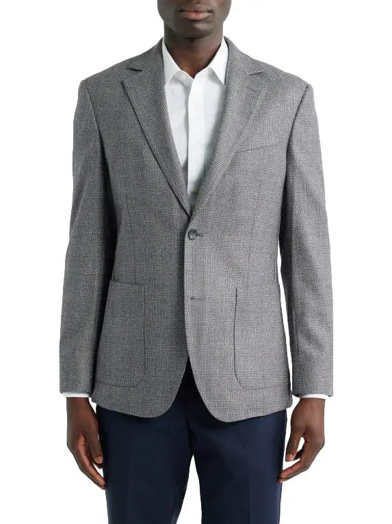 Nordstrom Duke Plaid Merino Wool Sport Coat - Black- White Duke Plaid