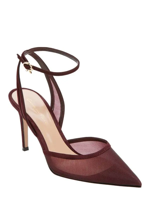 GIANVITO ROSSI Pointed Toe Ankle Strap Pumps - Royale