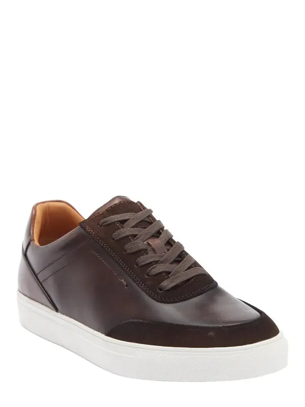 Nordstrom Arlo Leather & Suede Low Top Sneakers - Brown Dark