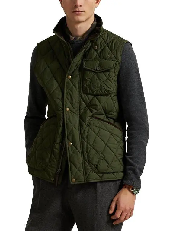 Ralph Lauren The Beaton Quilted Utility Vest - Company Olive