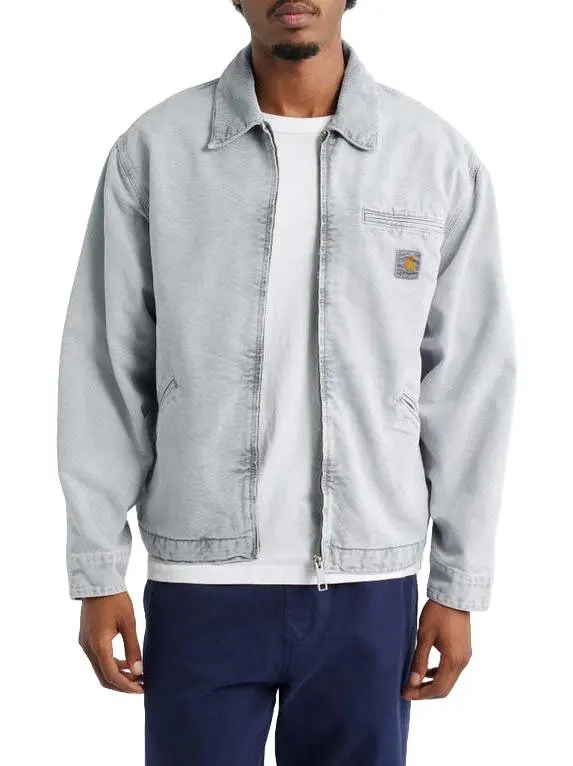Carhartt Work In Progress Og Detroit Organic Cotton Canvas Jacket - Black/black Chalk Wash