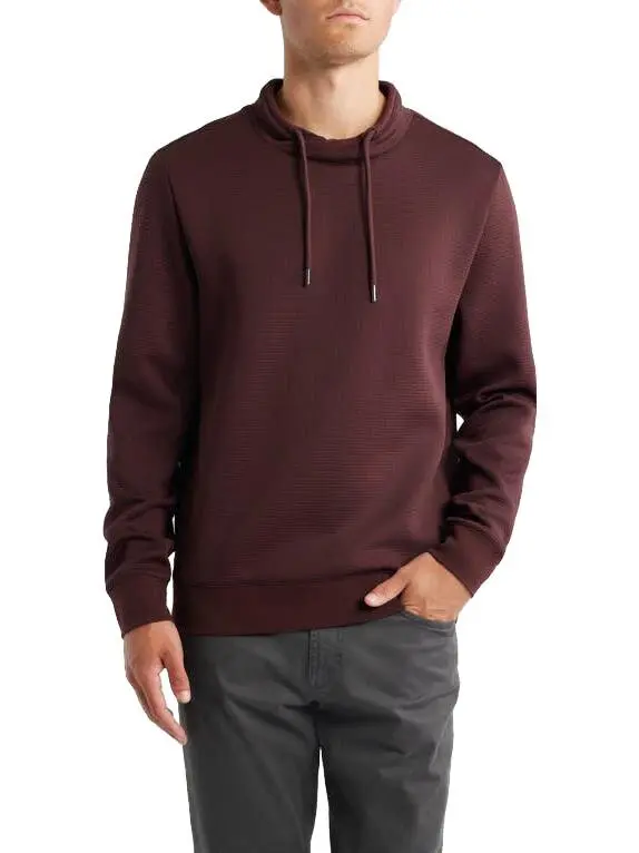 Robert Barakett Drayton Crossover Mock Neck Sweatshirt - Bordeaux
