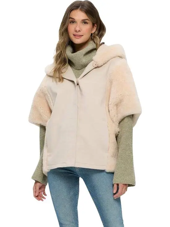 Gorski Cashmere Jacket With Genuine Shearling Trim - Light Beige