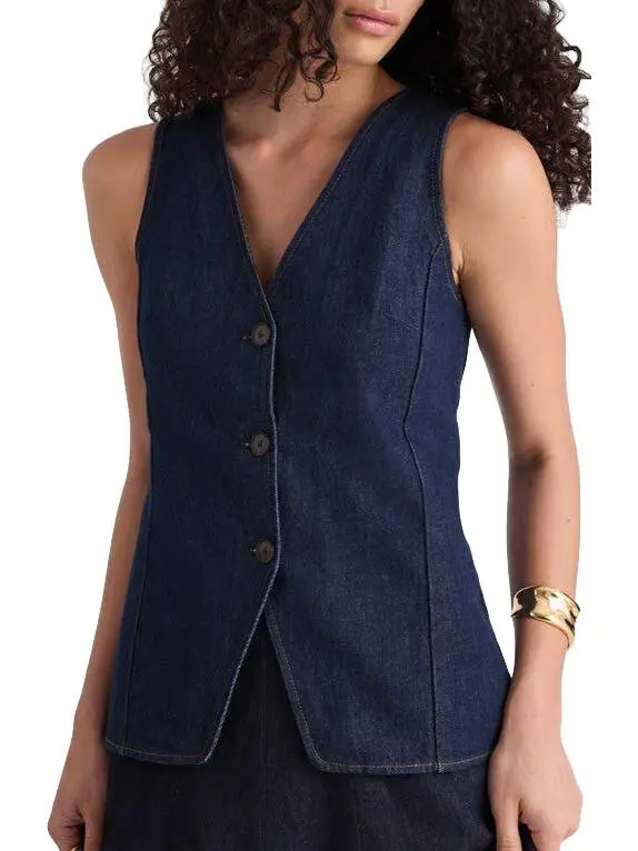 Madewell Denim Cutaway Vest - Rinse Wash