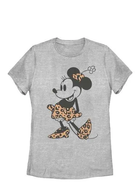 MINNIE MOUSE Leopard Graphic T-shirt - Athletic Heather