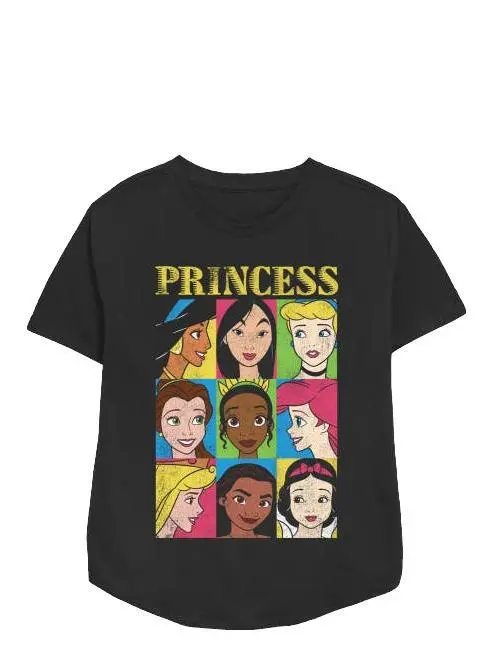 Disney Princess Distressed Graphic T-shirt - Black