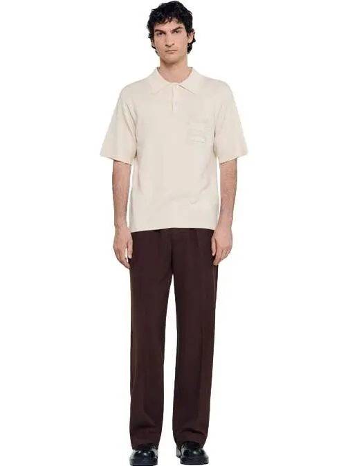 Sandro Polo With Rope Embroidery - Butter Cream