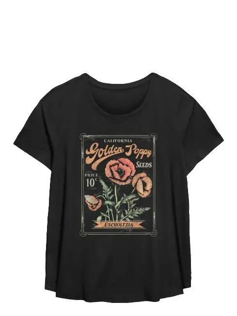 LOST GODS Poppy Seeds Graphic T-shirt - Black