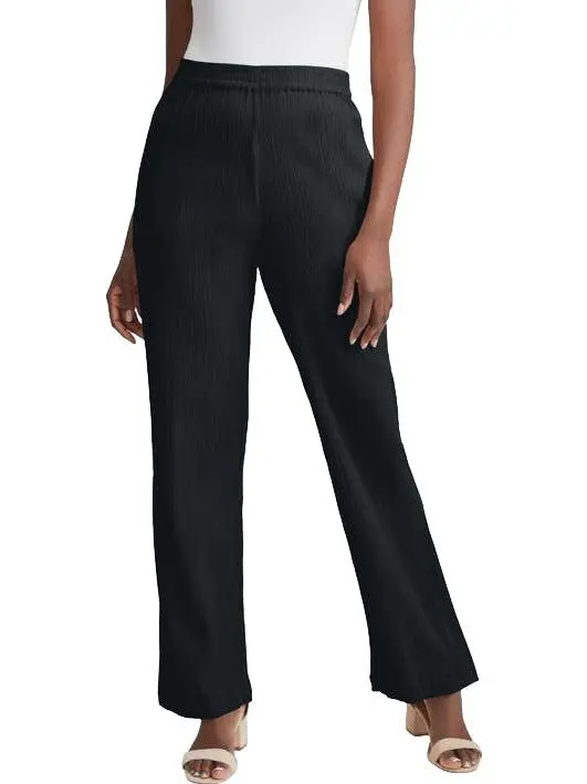 JESSICA LONDON Wide-leg Gauze Pant - Black