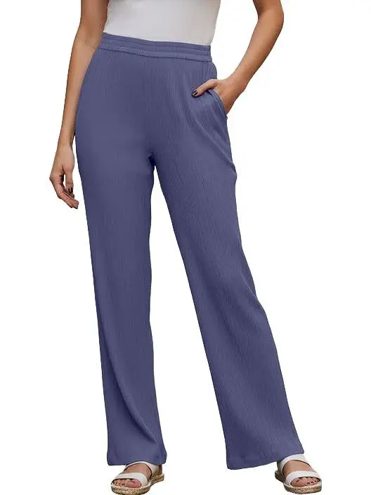 JESSICA LONDON Wide-leg Gauze Pant - Deep Dusk