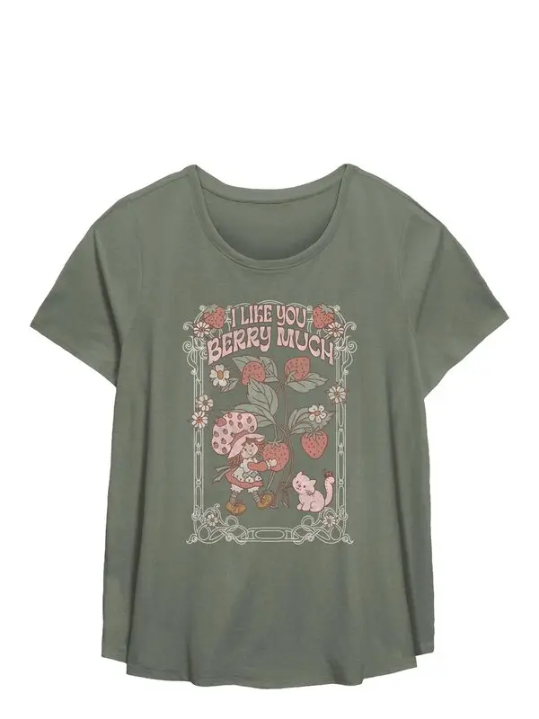 STRAWBERRY SHORTCAKE I Like You Berry Much' Graphic T-shirt - Sage Green