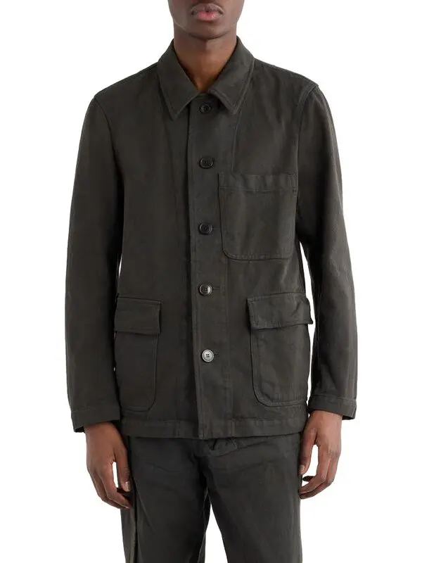 Dries Van Noten Braxton Denim Shirt Jacket - Dark Grey
