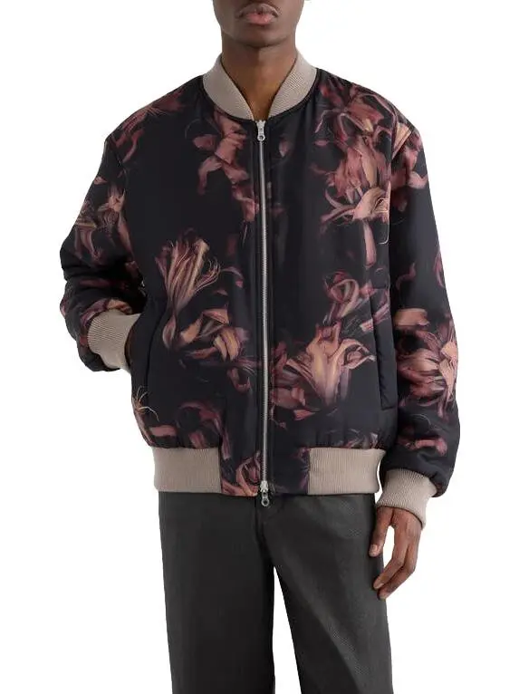 Dries Van Noten Volker Floral Reversible Satin Bomber Jacket - Old Rose