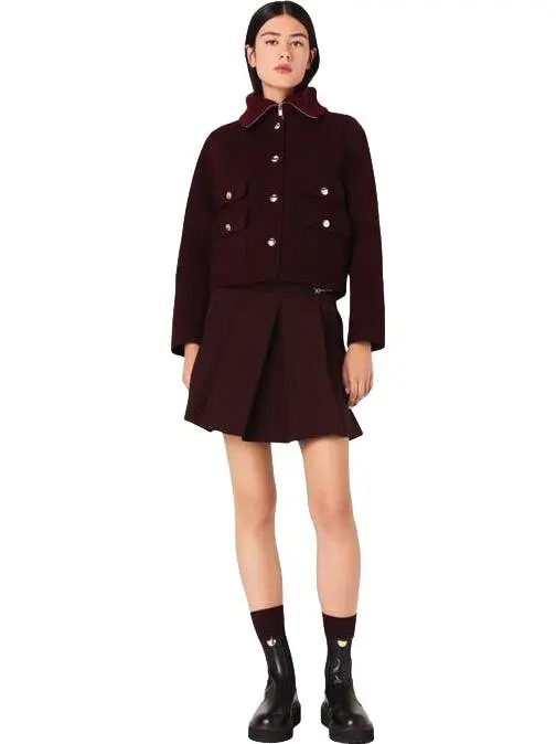 Maje Reversible Double-faced Jacket - Burgundy