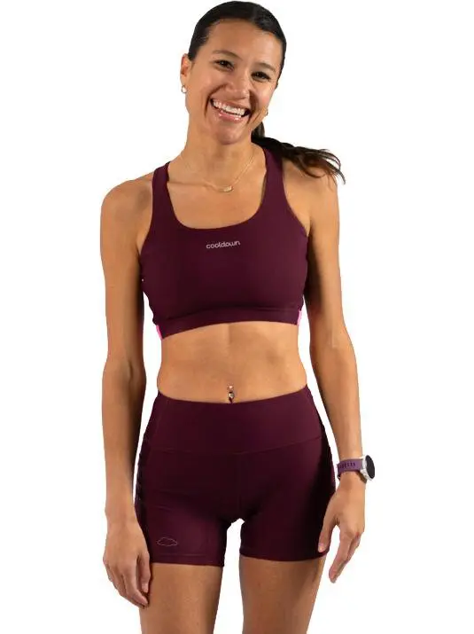 COOLDOWN Katherine Sports Bra - Maroon