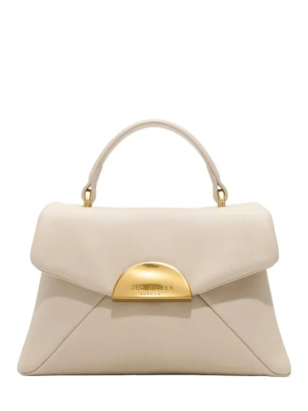 Ted Baker London Leather Top Handle Bag - Off White