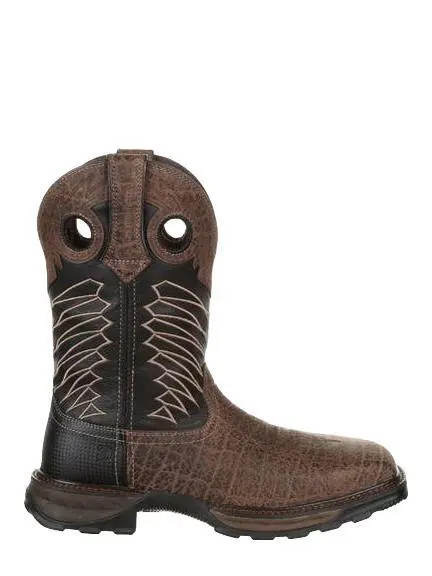Durango Steel Toe Western Work Boots - Chocolate Safari Elephant Blk