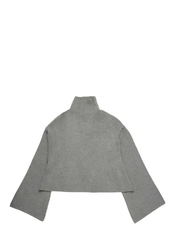 Deluc Chuck Crop Funnel Neck Sweater - Grey Melange