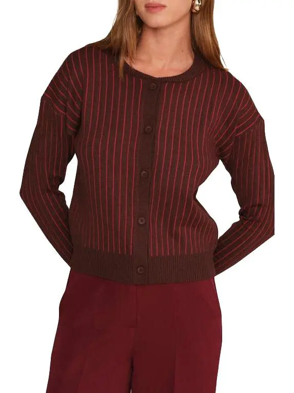 Deluc Striped Cardigan - Cacao With Malbec