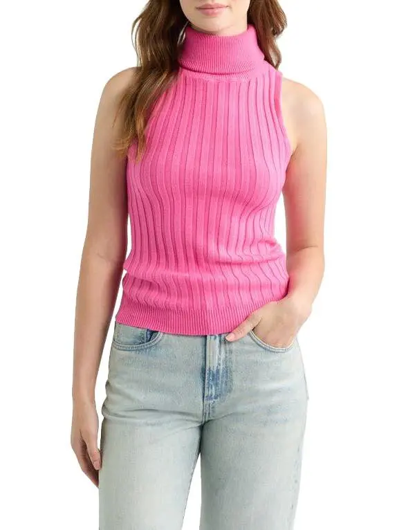 Deluc Sleeveless Turtleneck Sweater - Fuchsia