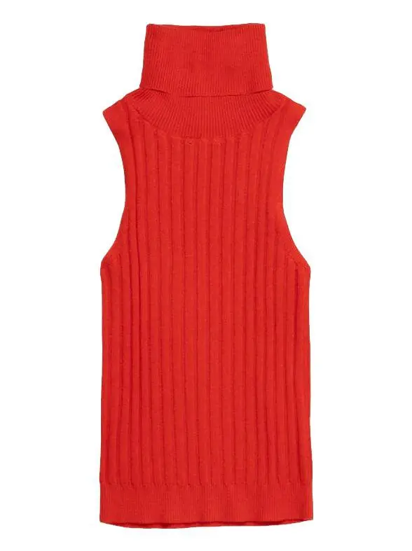 Deluc Sleeveless Turtleneck Sweater - Red
