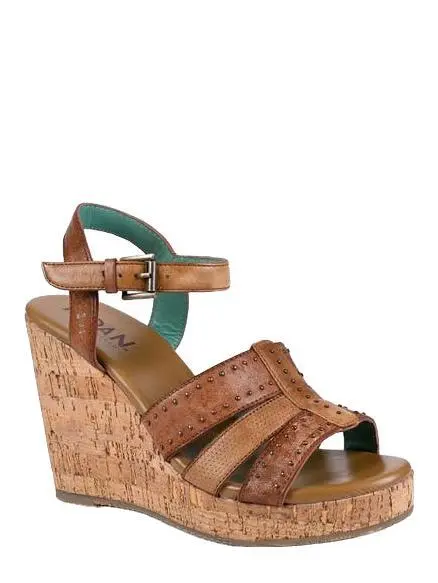 ROAN Platform Wedge Heel Sandal - Pecan Almond Hd